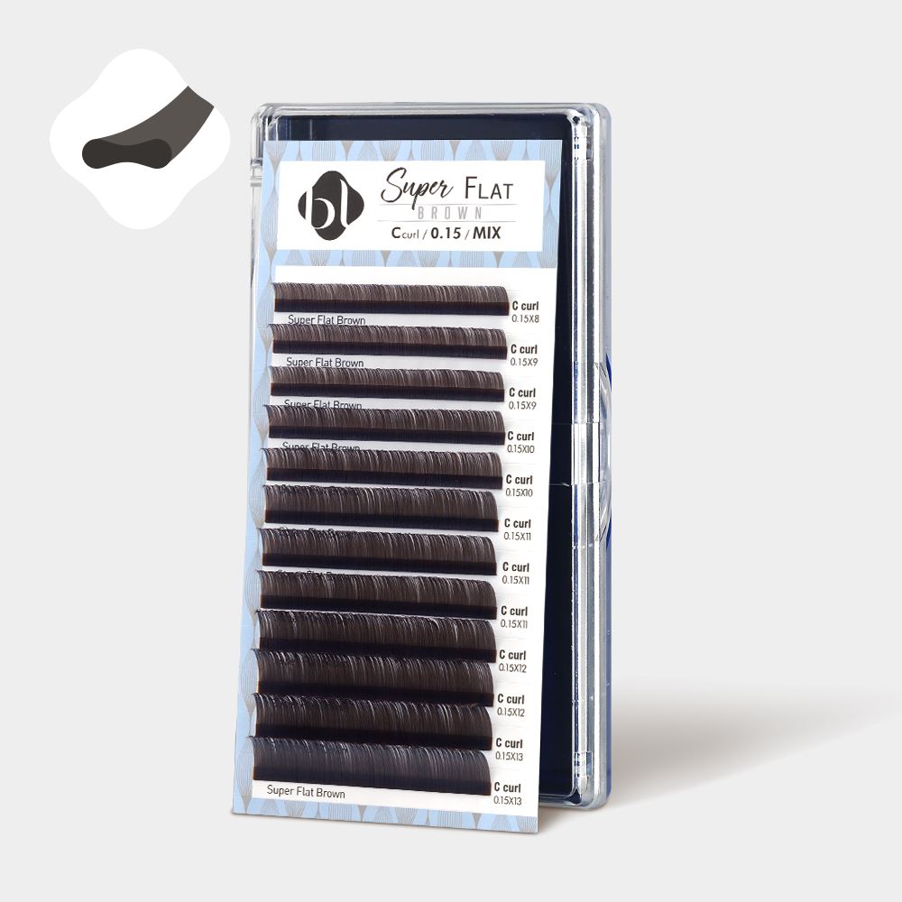 Super Flat Lash Brown 0.15 | Eyelash Extension Supplies
